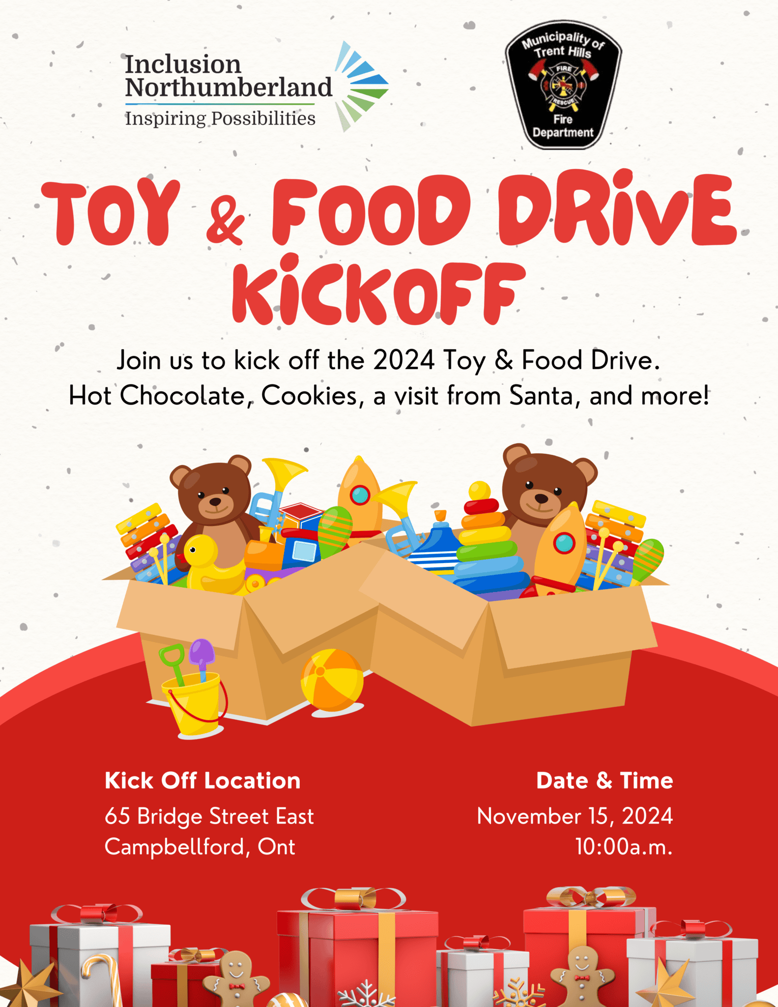 Help Us Kick Off The Toy & Food Drive - Inclusion Northumberland